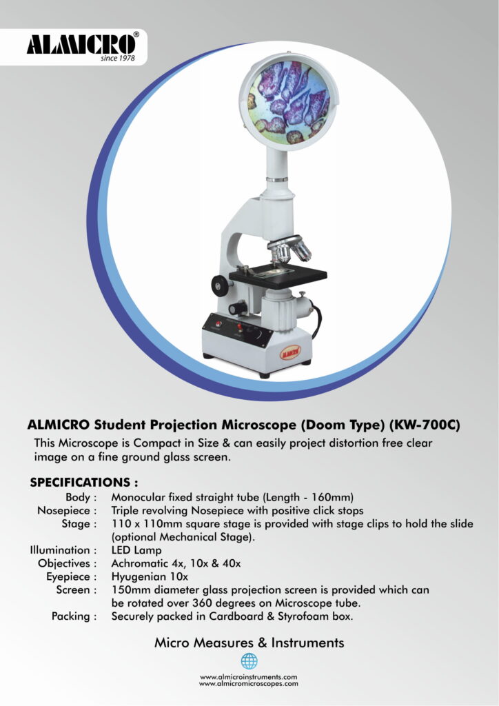 Projection Microscope (Doom Type) (KW -700 C) - Almicroinstruments