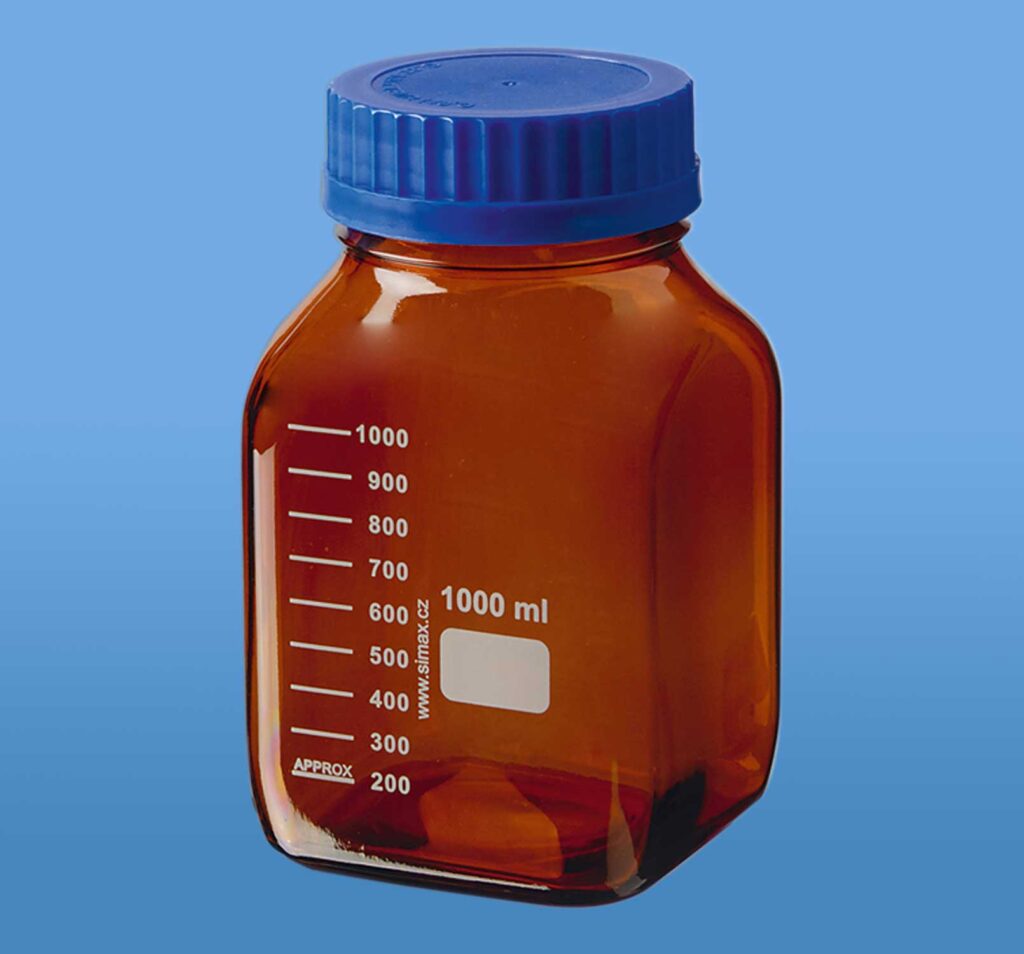 REAGENT BOTTLES - WIDE MOUTH AMBER COLORED, BOROSILICATE GLASS ...